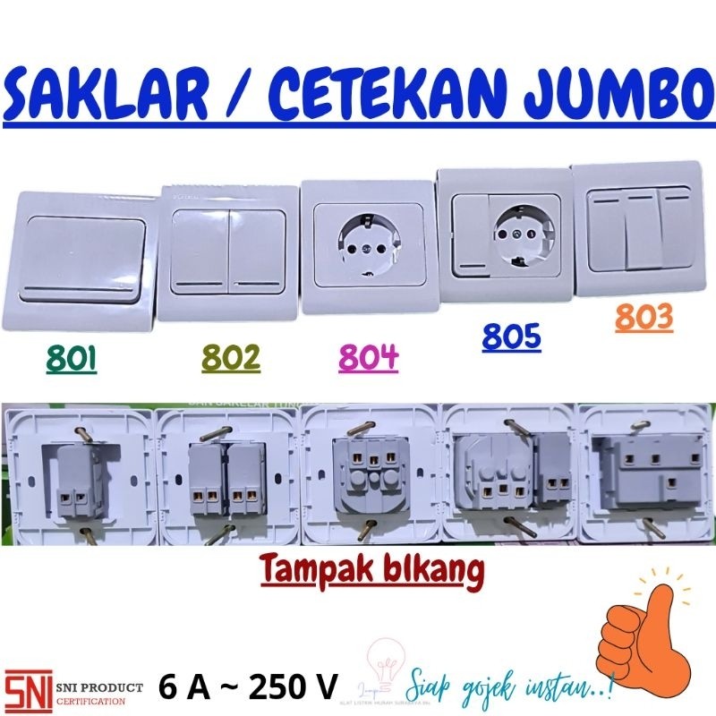 TRIPLE STOP CONTACT TOFUDA WIDE SERIES ENGKEL SWITCH RADIUM MODEL ...