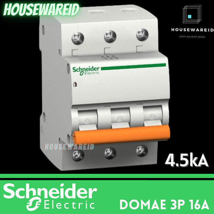 MCB 3 Phase 16 Ampere 3p 16a 3 pole Schneider Domae Original New SNI ...