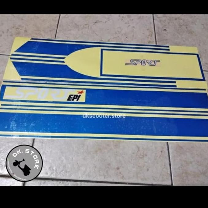 Vespa Sticker Set Front Balakang Catting Px Sport Blue Original ...