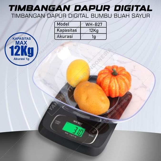 Digital Kitchen Scale for Fruit and Vegetable Spices 12kg 1g | Shopee ...