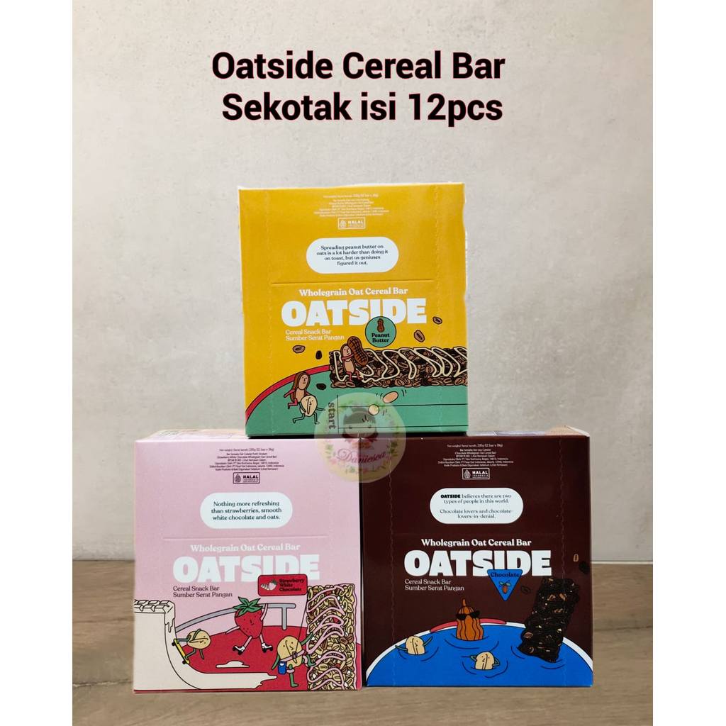 OATSIDE Oat Cereal Snack Bar 1 box contains 12 pcs Chocolate Strawberry ...