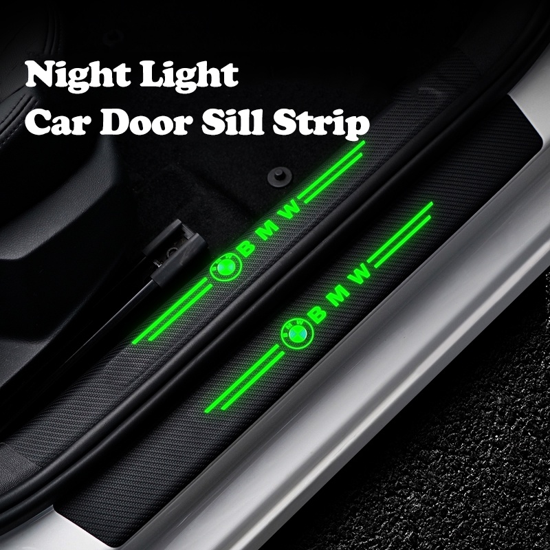 4Pieces Toyota Luminous Car Side Step Door Sill Protector Carbon Fiber ...