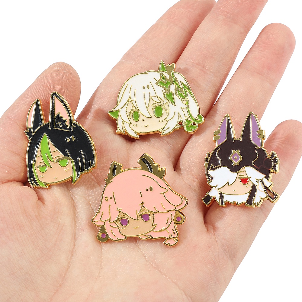 Q Version Genshin Impacts Characters Enamel Pin Mini Cartoon Wenti Xiao ...