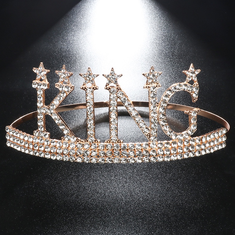 Men's Birthday KING Crown Etiquette Party Alloy Diamond Crown | Shopee ...