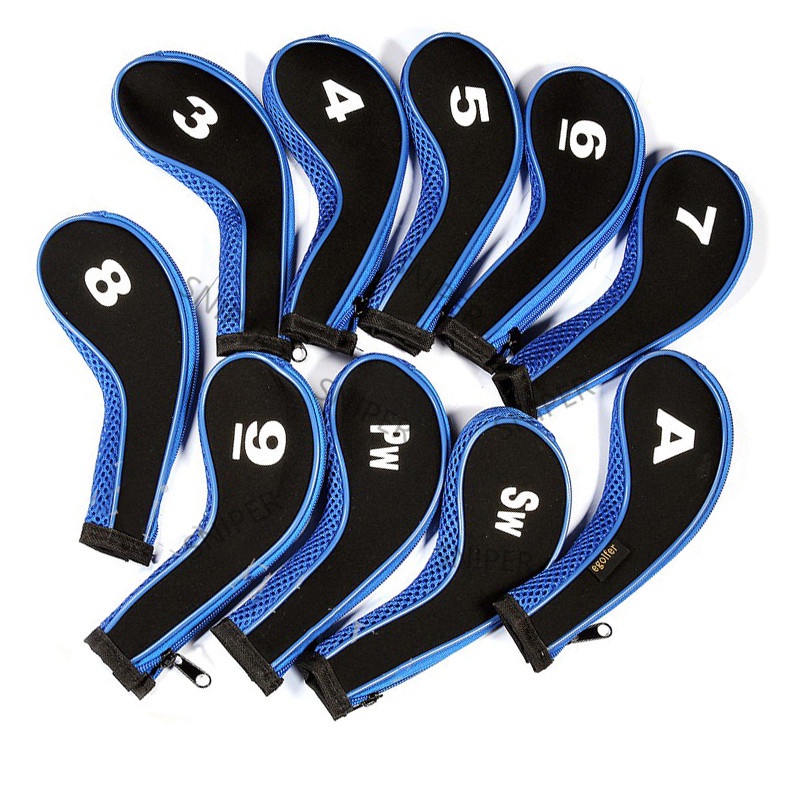 Golf Head Cover 10Pcs Rubber Neoprene Golf Club Iron Putter Protect Set ...
