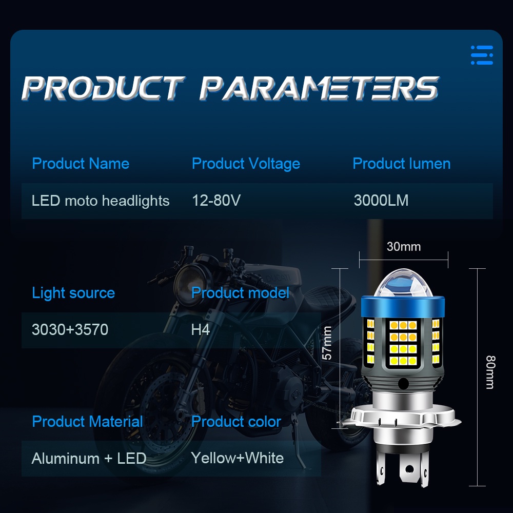 Bulb Light For Motorcycle/H4 Headlight For Motor/BA20D LED/angel eye ...
