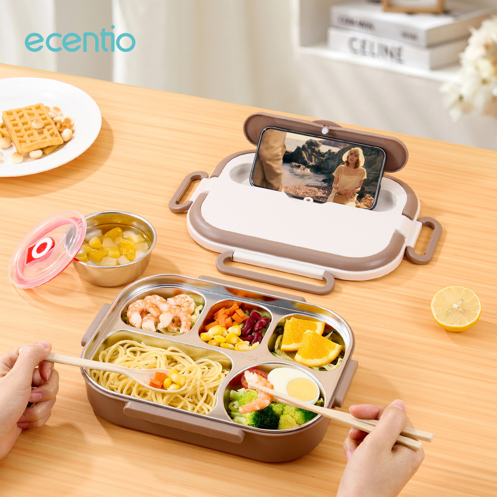 Ecentio lunch box stainless 5 Bulkhead 1000ml anti-Spill lunch box ...