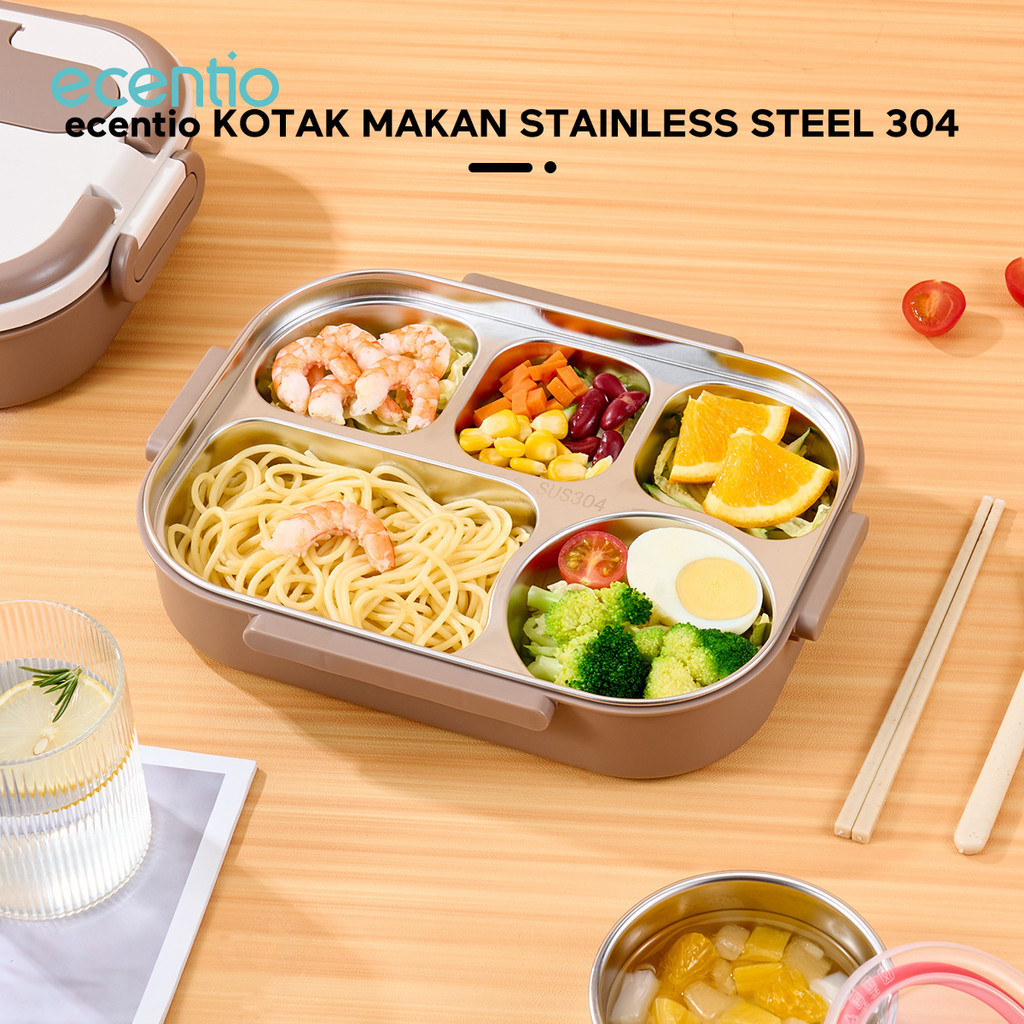 Ecentio lunch box stainless 5 Bulkhead 1000ml anti-Spill lunch box ...