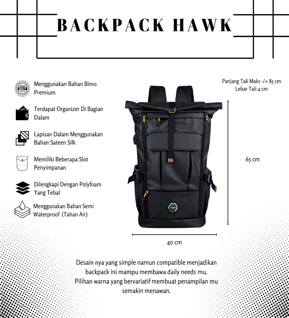 High Quality Premium Pushop Hawk Backpack | Shopee Philippines
