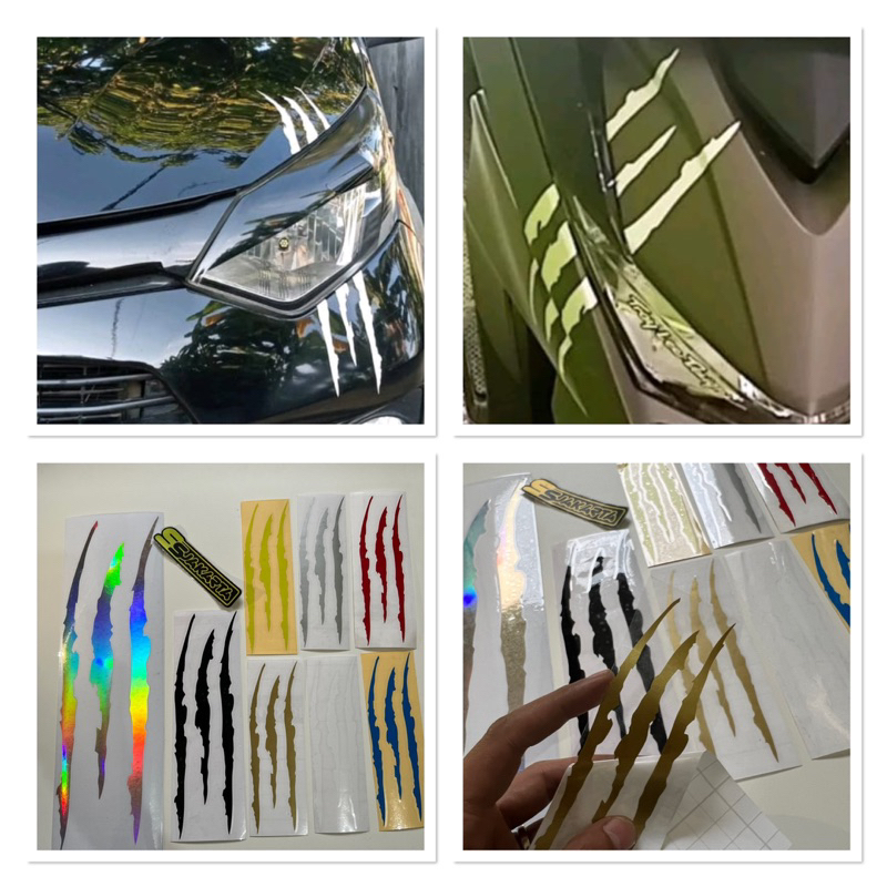 Monster SCRATCH SCRATCH STICKER Car Motorcycle Claw STICKER CUTTING ...