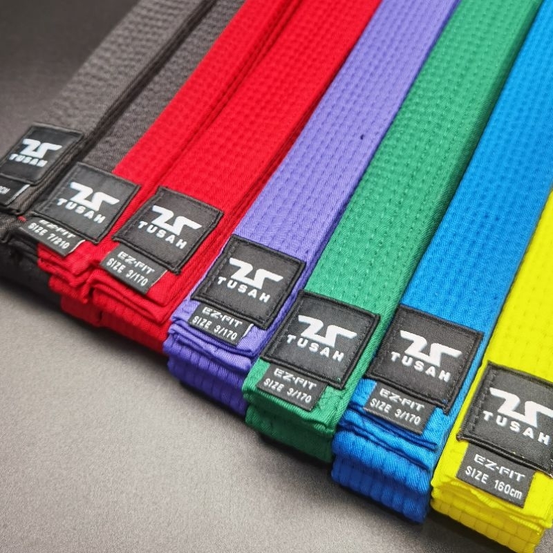 UNGU HIJAU MERAH Tusah EZ-Fit Solid Color Belts Taekwondo Belt black ...