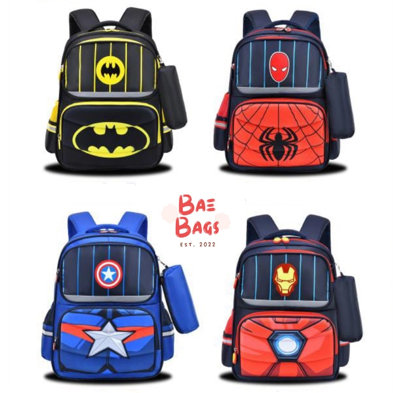 Superhero School Bag - Ironman Spiderman Captain America Batman ...