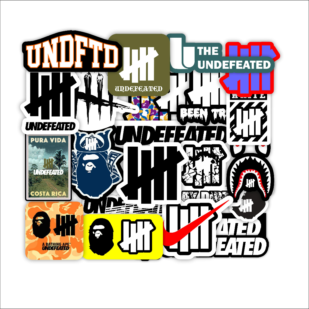 UNDEFEATEDD BRAND STICKER PACKAGE CONTAINS 23 PCS HIGH QUALITY BAND ...