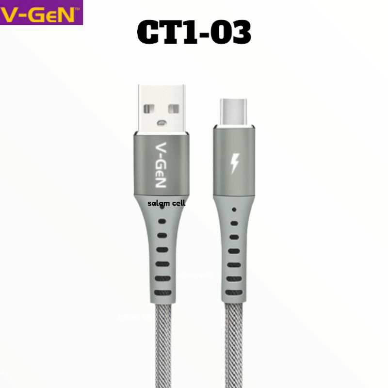 Type-c V-Gen CT1-03 Super Speed Fast Charging Data Cable Original Vgen ...