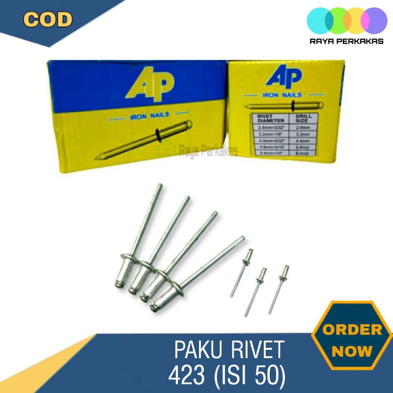 Rivet RIVET RIVET RIVET NailT 423 3.2MMX7MM Contents 100PCS | Shopee Philippines