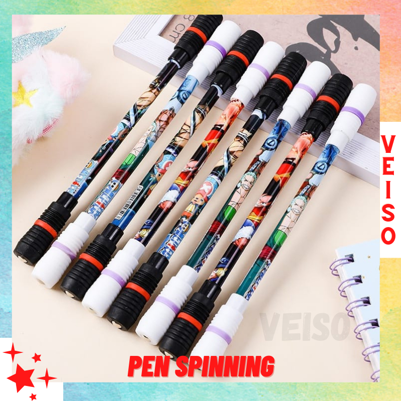 Veiso_pen Spinning Anime One Piece Naruto | Demon Slayer Pattern Swivel ...
