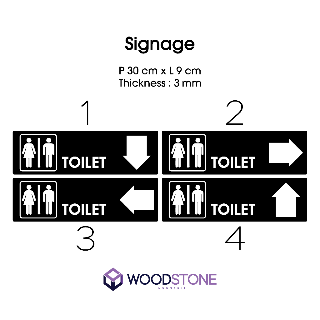 Toilet Direction Board - General Toilet / WC Acrylic Sign | Shopee ...