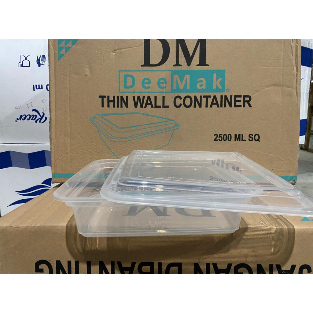 Thinwall DM 2500 ML SQ / Square Lunch Box 2500 ML | Shopee Philippines