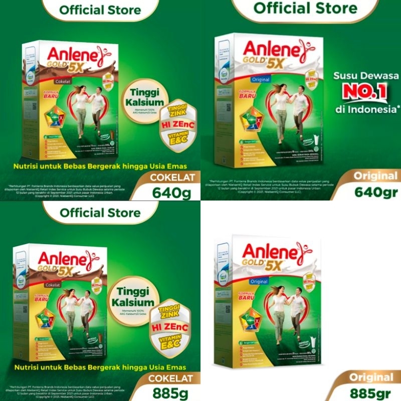 Anlene Gold 5X Original 885gr/milk Anlene Chocolate 620gr/milk ...