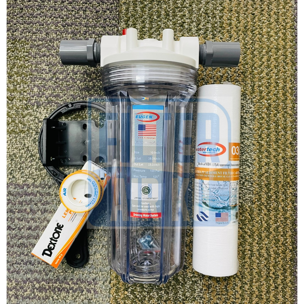 10" 1 Stage Housing + Sediment Water Filter Package for Turbid / Dirty ...