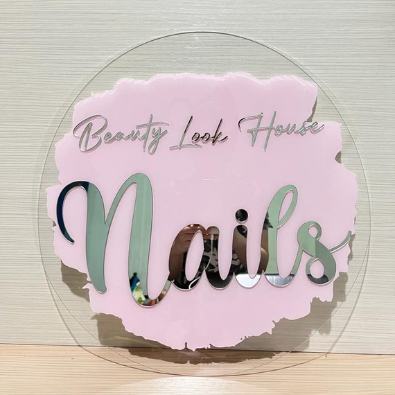 Custom Logo Acrylic Mirror Business Nameplate/Business Sign 3D Embossed ...