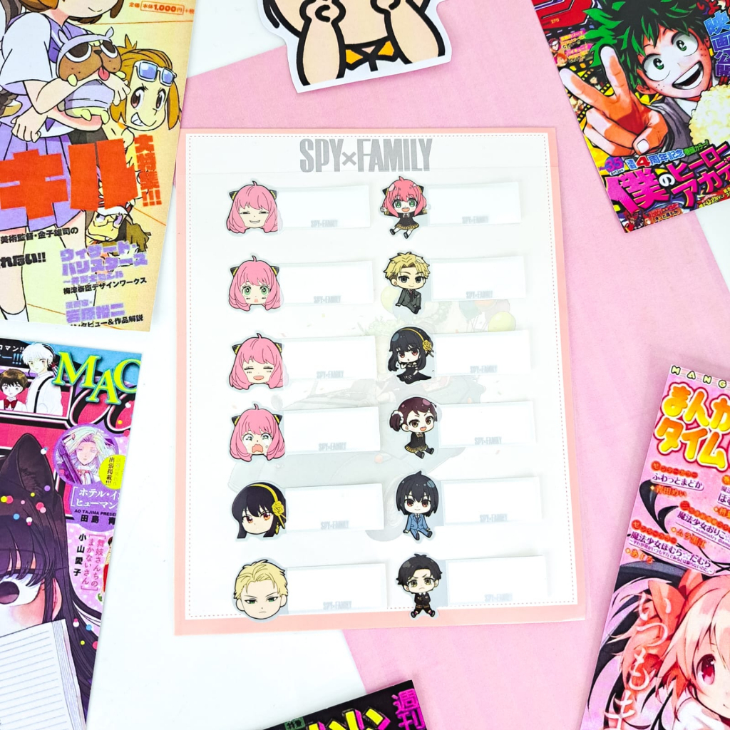 Sticker Name Spy X Family Sticker Blank Anime Motif Stationery Anya Yor ...