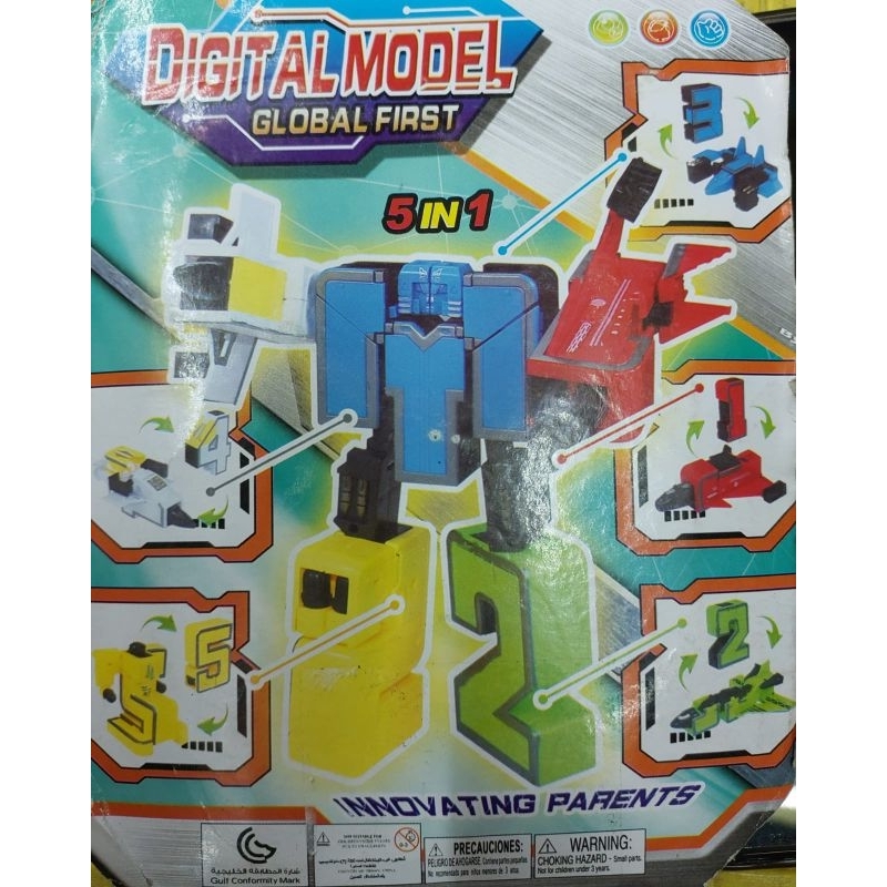 Mech Man Toy 5in1 Transformer Number Robot Toy | Shopee Philippines