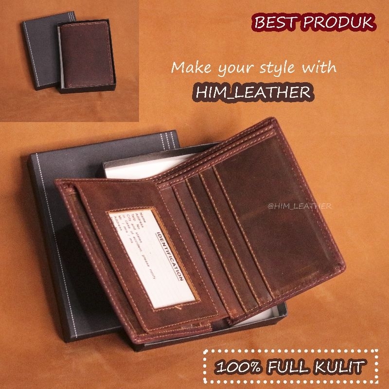 100% Full Leather CH Wallet (Standard Wallet, Men's Wallet, Folding ...
