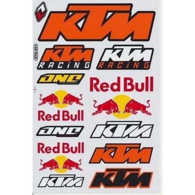 Helmet Sticker, Motorcycle Sticker, red Bull, KTM,1 Sheet | Shopee ...