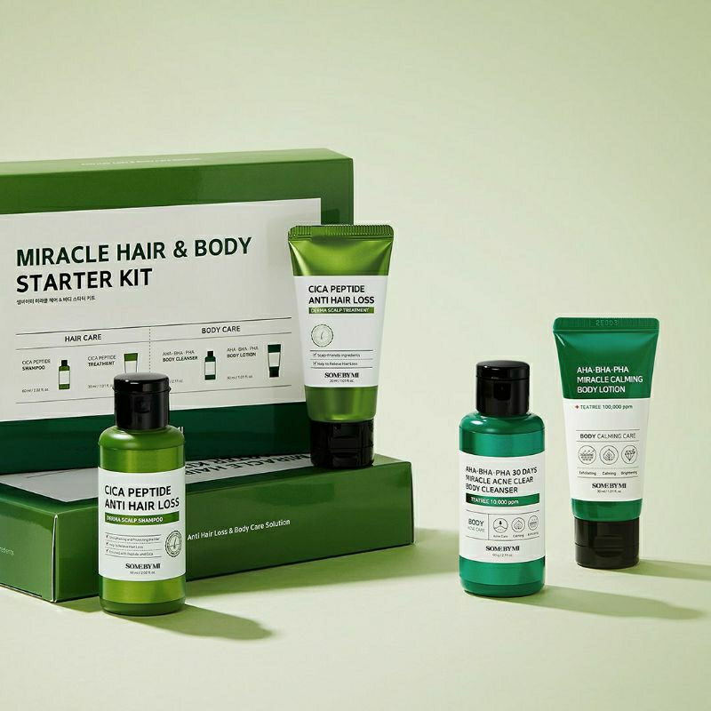 Somebymi Miracle Hair & Body Starter Kit / Miracle Acne Body Cleanser ...