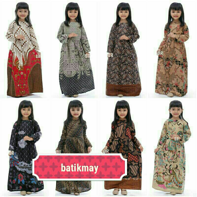Modern Batik Gamis Clothes For Girls Aged 3 12 Years Girls Party