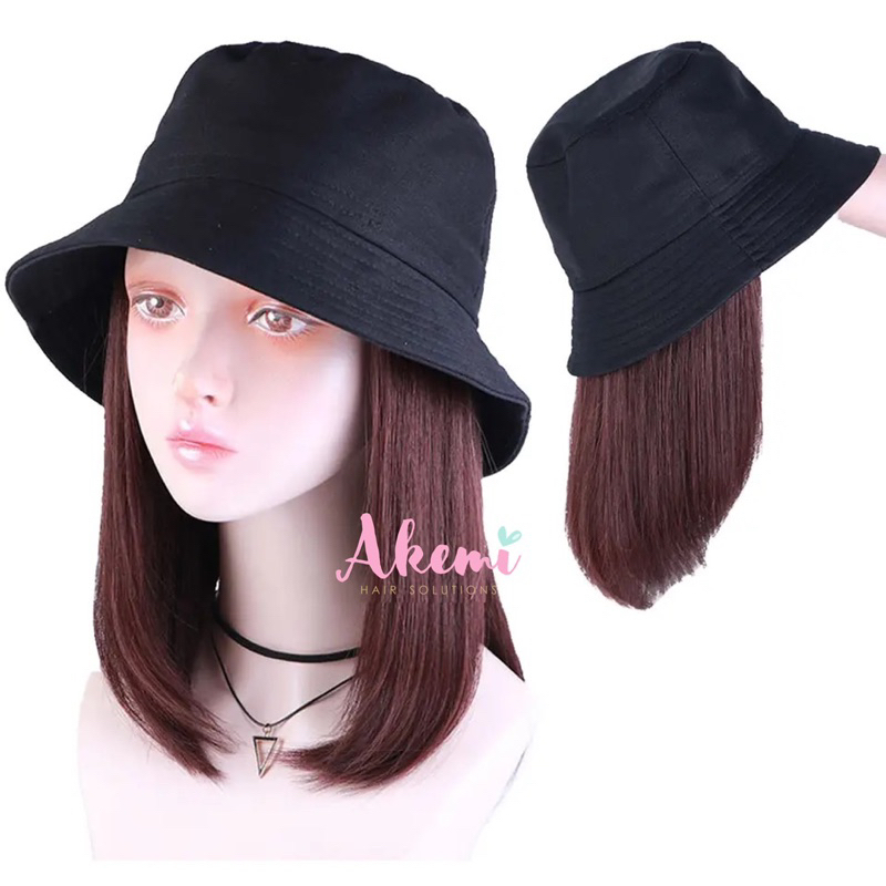Straight BUCKET Hat WIG 40cm | Shopee Philippines