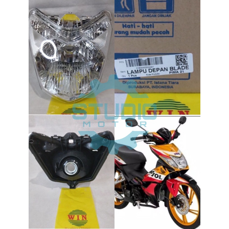 COMPLETE HEADLIGHT REFLECTOR SET BLADE 110 OLD WIN BRAND | Shopee ...