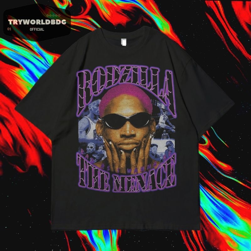 HITAM Tryworldbdg OFFICIAL "DENNIS RODMAN" T-Shirt OVERSIZE | Oversize ...
