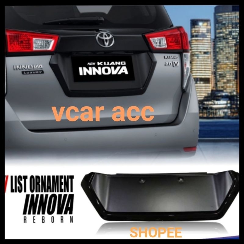 Rear trunk door license plate ornament trim toyota innova reborn 2016 ...