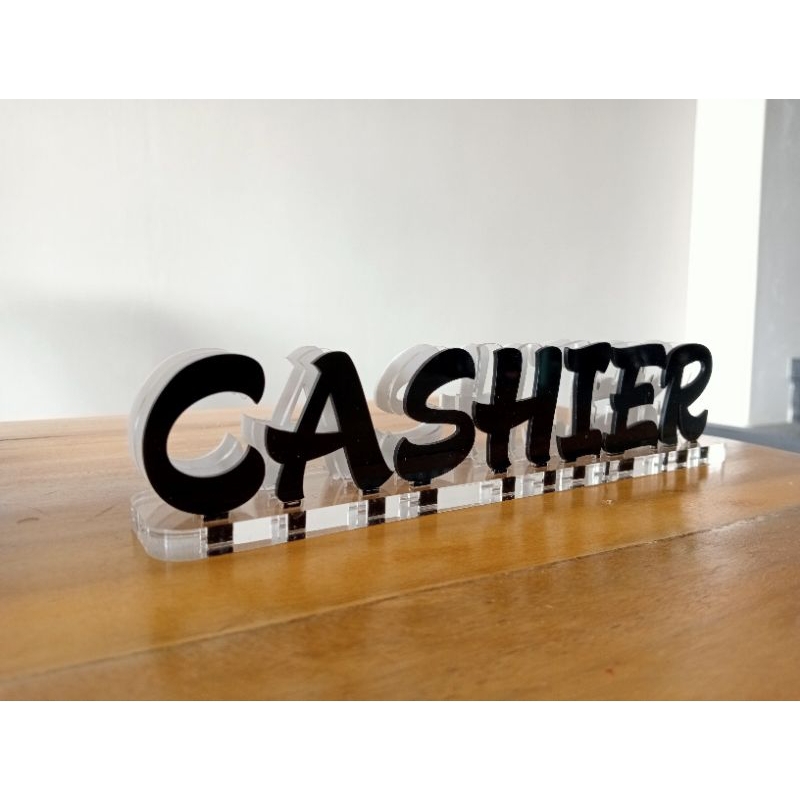 Cashier table sign acrylic 3-dimensional desk cashier sign label ...