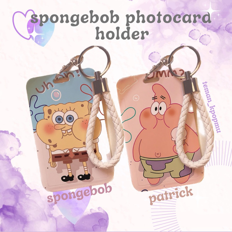 GANTUNGAN Spongebob Patrick Cute Photocard Holder Photocard keychain ID ...