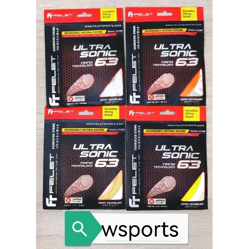 Original Felet ULTRASONIC 63 Ultra Sonic Badminton Strings | Shopee ...