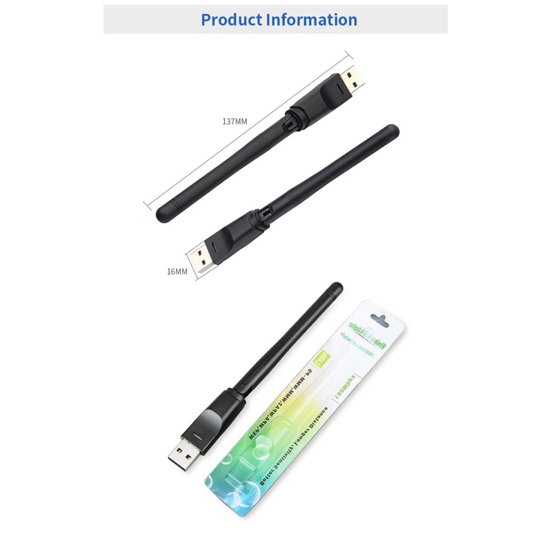 Universal USB WIFI Dongle Wireless Adapter Receiver WIFI Antenna, PC ...