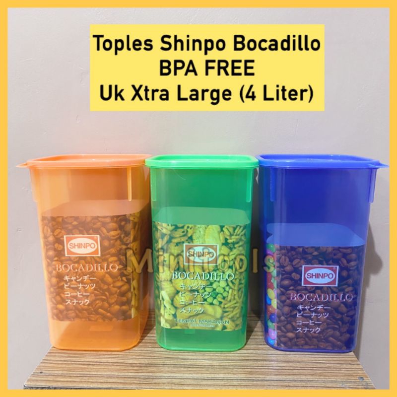 4 L Large Plastic Jar / Shinpo 304 XL Bocadillo Food Container | Shopee ...
