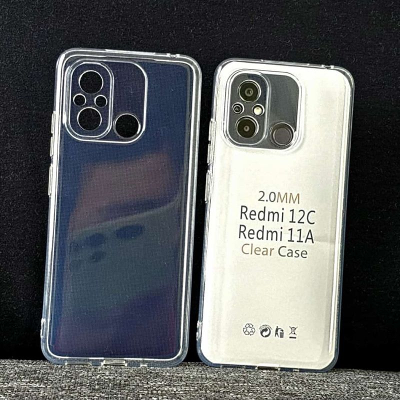 CLEAR CASE XIAOMI REDMI 12C SILICONE CASE CLEAR SCREEN PROTECTOR JELLY ...