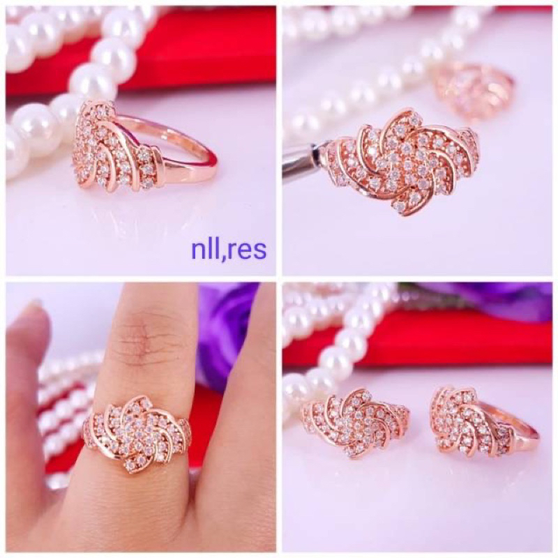 REPLIKA The most elegant luxury diamond replica fan ring | Shopee ...