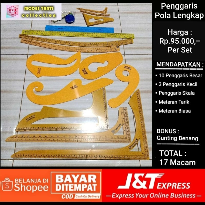 The most complete sewing pattern ruler - 17 pcs/package (Free Cardboard ...