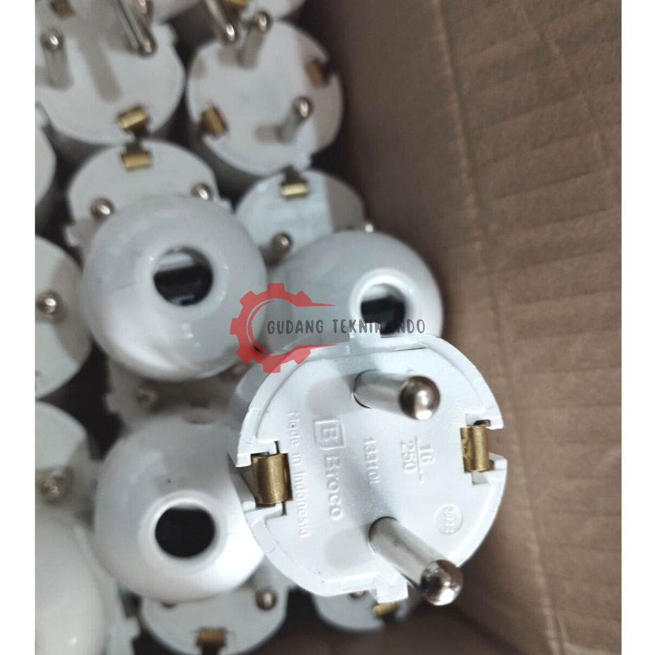 PUTIH Broco Arde Plug White 13310 16A 250V/Two Pole Plug With Earth ...