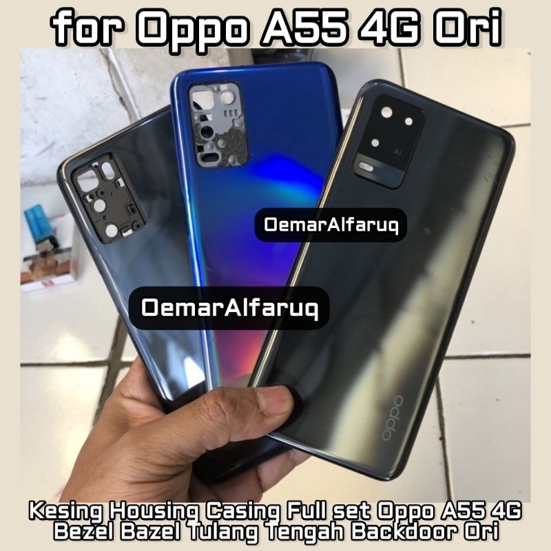 Casing Housing Casing Full set Oppo A55 4G Bezel Bazel Middle Bone ...