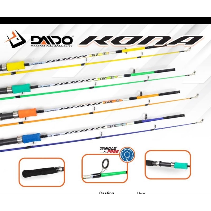 Daido kona solid fishing rod 120 135 150 cm solid fiber | Shopee ...