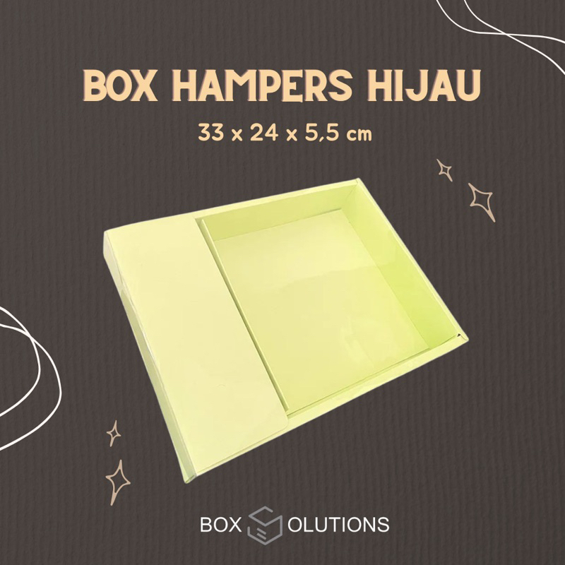 HIJAU Green hamper box / special rice box / ivory green mica delivery ...