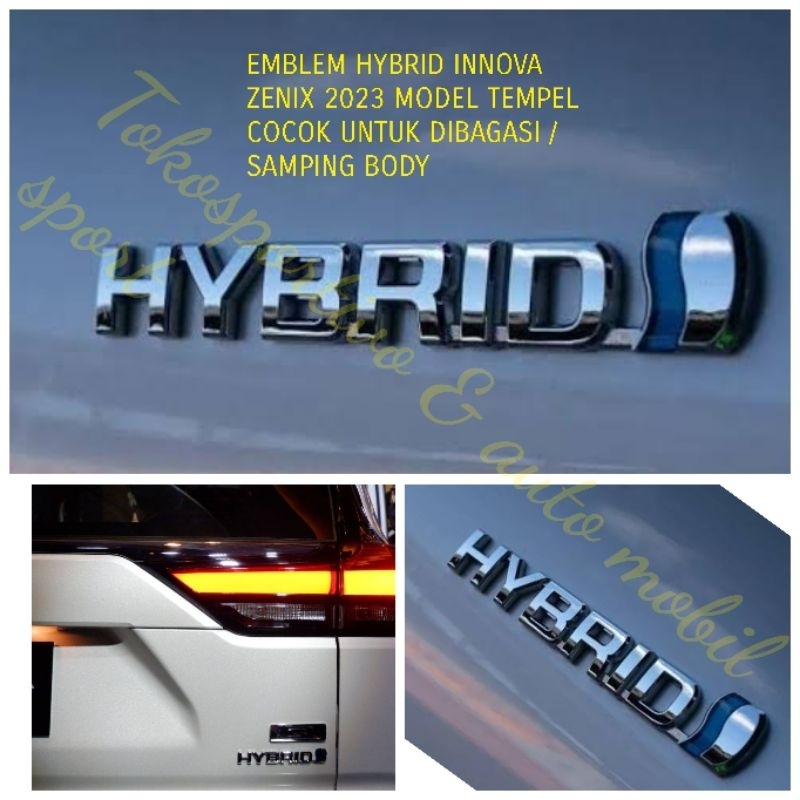 INNOVA ZENIX 2023 CHROME ABS HYBRID WRITING SYMBOL STICKER LOGO EMBLEM ...