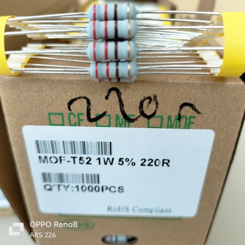 Resistor 1watt 220 ohm Taiwan R 1W 220R | Shopee Philippines