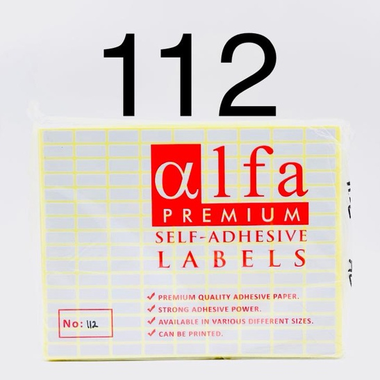 Alfa 112 Label Sticker / Alfa Price Invitation Name Label Sticker No ...